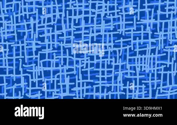 This is a motion graphic animation of a wiggly hand drawn abstract blue ...