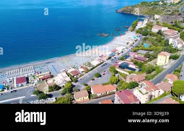 Relaxing Day at a Serene Coastal Beach With Colorful Umbrellas and ...