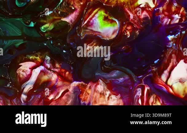 Abstract Colorful Ink Paint Spread Explode Surreal Shapes Stock Video ...