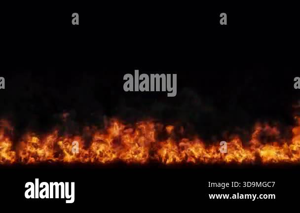 Fire and flames burning in a line - VFX element in 4K Pro Res with mask ...