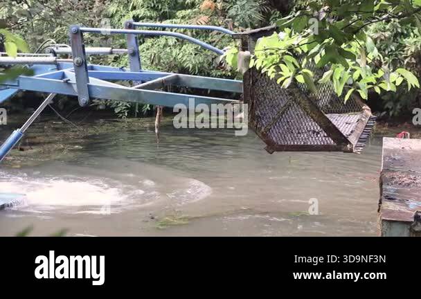 Tray of the dredging vessel with dirty water filling it dredger Modern ...