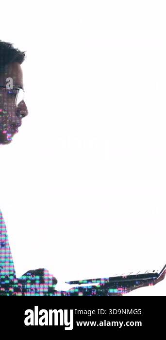 Vertical video. Smart silhouette. Innovative technology. Liquid crystal ...