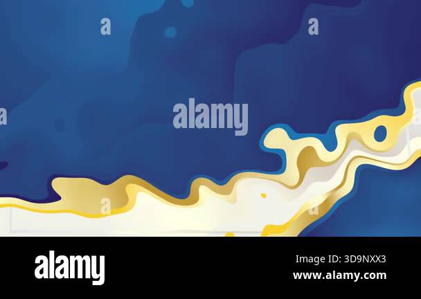 Abstract Luxury Background Animation Smooth Blue Gold Liquid Flow Stock ...