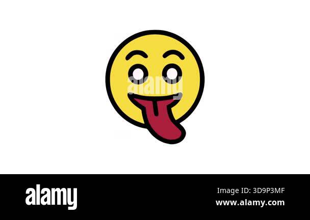 Funny goofy face animation with exaggerated tongue expression suitable ...