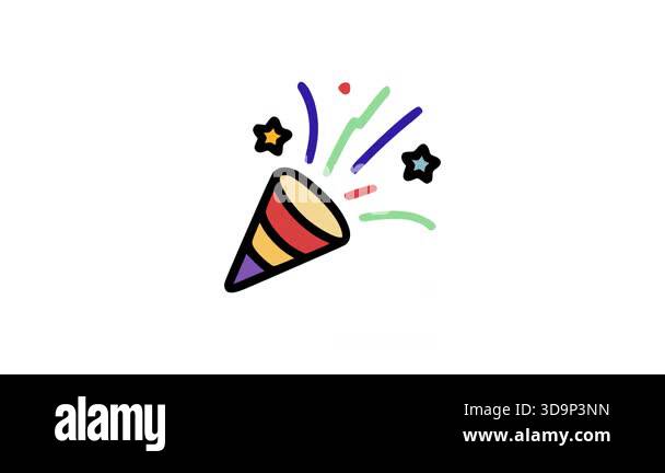 Joyful party popper confetti animation displaying dynamic celebratory ...