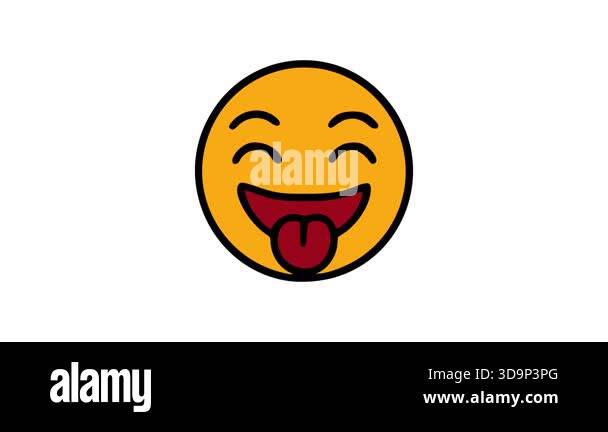 Funny tongue-out face animation suitable for expressive memes, cartoon ...