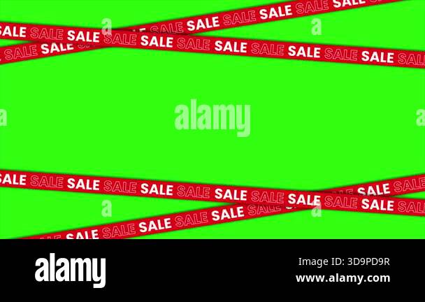 Red Sale Tape Seamless Loop Animation Framing the Top and Bottom on a ...