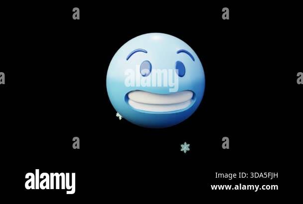 3d emoticon freezing cold emoji or yellow or blue ball emoticon Looping ...