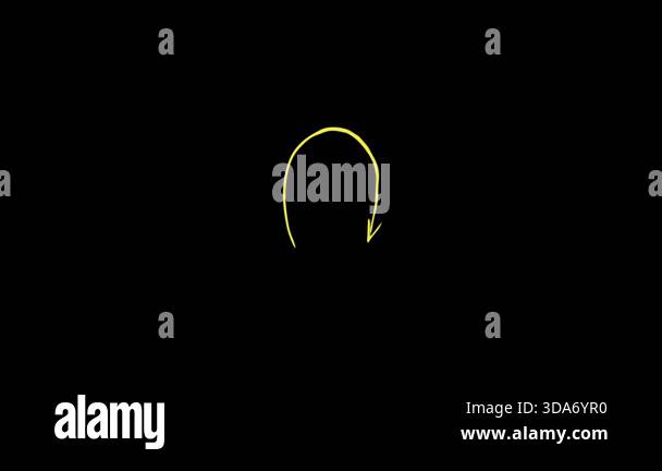 Animated arrow looping down on a black background. Use for infographics ...