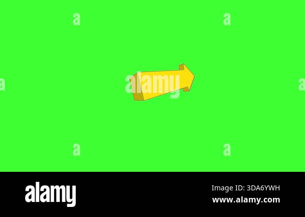 Animated arrow pointing right on a green screen. Ideal for adding ...