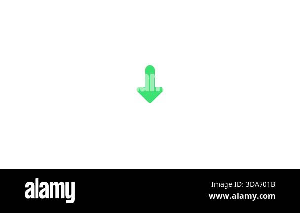 A vibrant green arrow animated to point downwards, perfect for ...