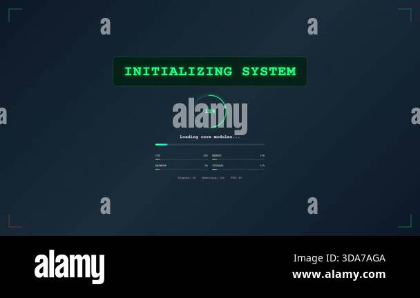 Futuristic System Loading UI Animation Modern Tech Progress Bar Digital ...