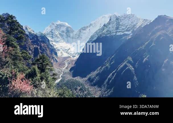 Himalayas majestic view, snowy mountains peaks, panoramic nature ...