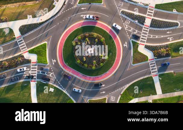 Roundabout intersection city street Stock Videos & Footage - HD and 4K ...