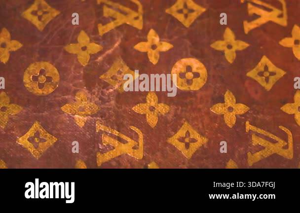 Dubai, UAE, April 30, 2025: Closeup LV luxury suitcase with vintage ...
