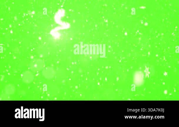 green screen chroma key Christmas tree with snowfall animation Stock ...