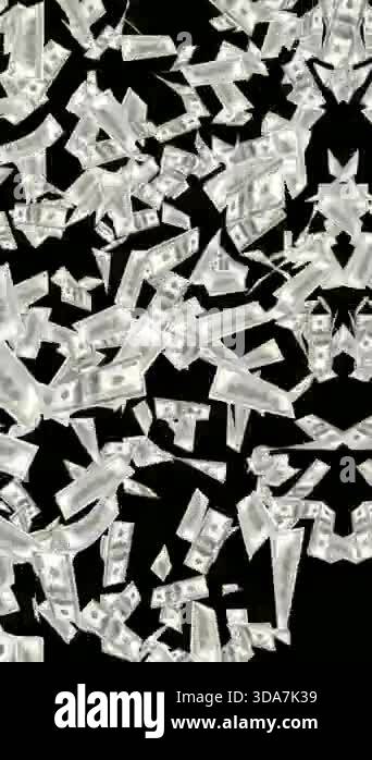 green screen (chroma key) us dollar bills falling money animation, USD ...