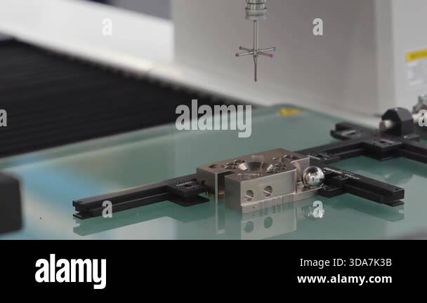Automated Surface Probe Precise Test Metal Part Tech Stock Video ...