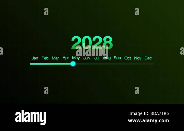 Year change concept. New year 2028 loading bar animation. year ending ...