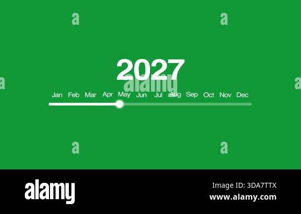 Year change concept. New year 2027 loading bar animation. year ending ...