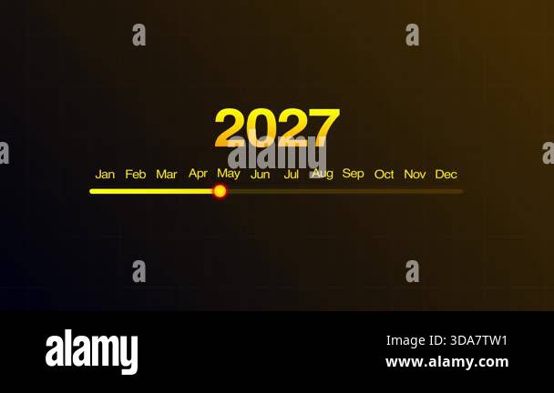 Year change concept. New year 2027 loading bar animation. year ending ...