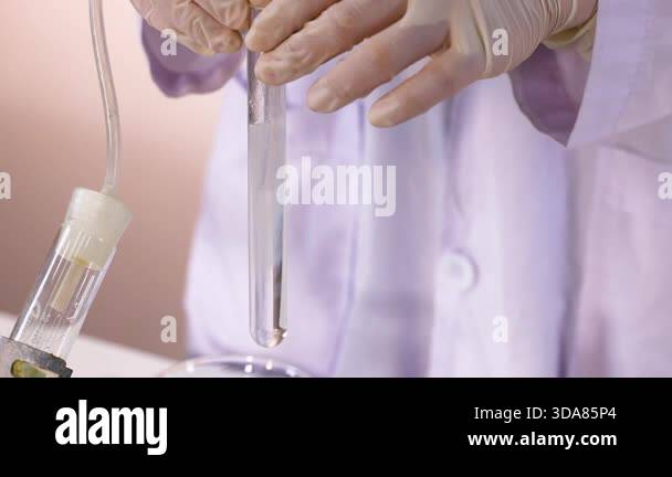 Chemical reaction demonstration in a laboratory setting Stock Video ...