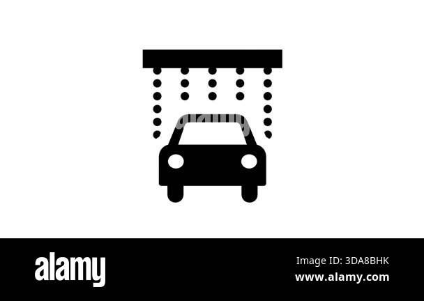 An automated car wash symbol demonstrating a vehicle passing through a ...