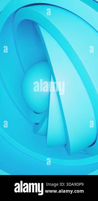 Rotating blue hemispheres. Modern geometric hemisphere loop animation ...