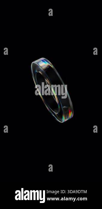 3d Transparent rotating glossy tube with dispersion effect. Rainbow ...