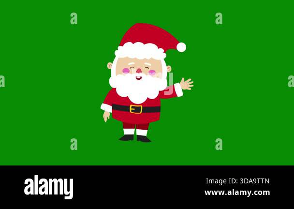Jolly Santa Claus Waving Hand with Bright Halo, Friendly Christmas and ...