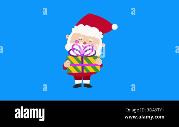 Jolly Santa Claus Offering a Single Christmas Gift, Heartwarming ...