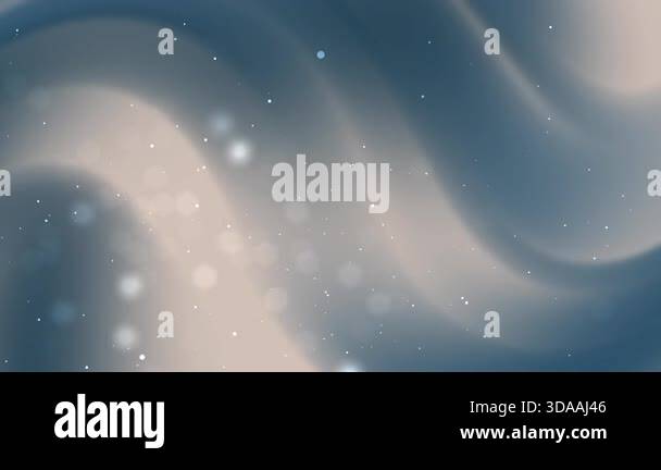 Abstract blue wavy background with shiny light particles scattered ...