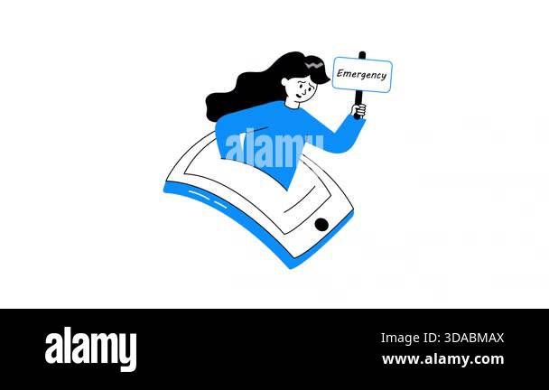 Try this perfect hand drawn animated illustration of emergency call ...