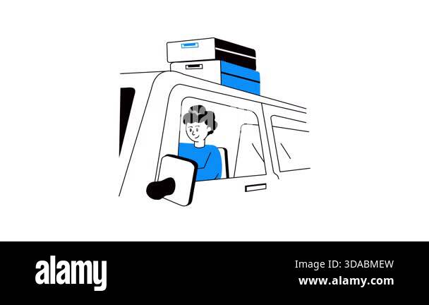 Taxi driver character animated illustration, premium vector design ...