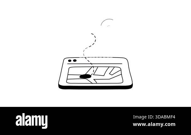 Screen displaying a map interface for web navigation Stock Video ...