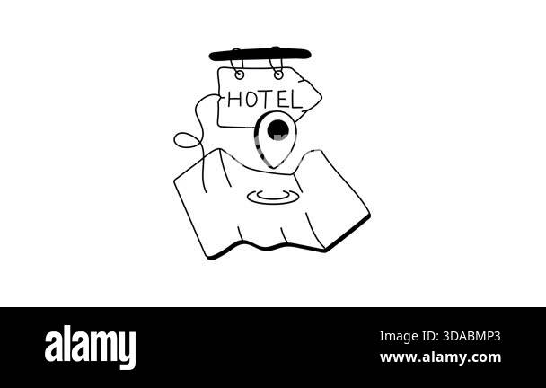 Well designed animated icon of hotel location in trendy style Stock ...