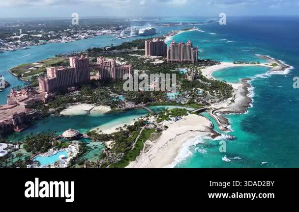 Atlantis Hotel In Paradise Island In Nassau Bahamas. Beach Landscape ...