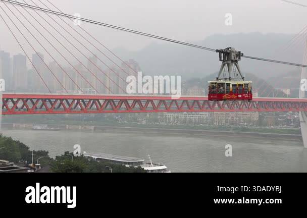 Chongqing, China- 3 Nov 2025: Cable car of Chongqing Yangtze River ...