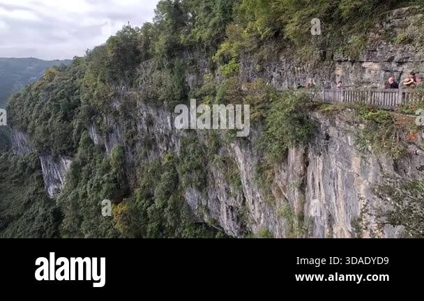 Chongqing, China-4 Nov 2025: Tourists visit to Three Natural Bridges at ...