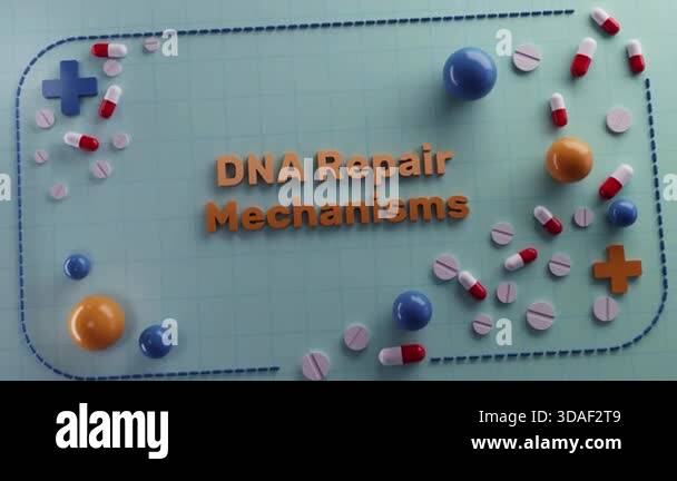 laboratory style animation illustrating dna correction techniques and ...