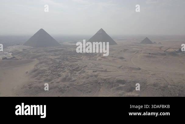 Drone footage captures the historical Giza pyramids in Egypt ...