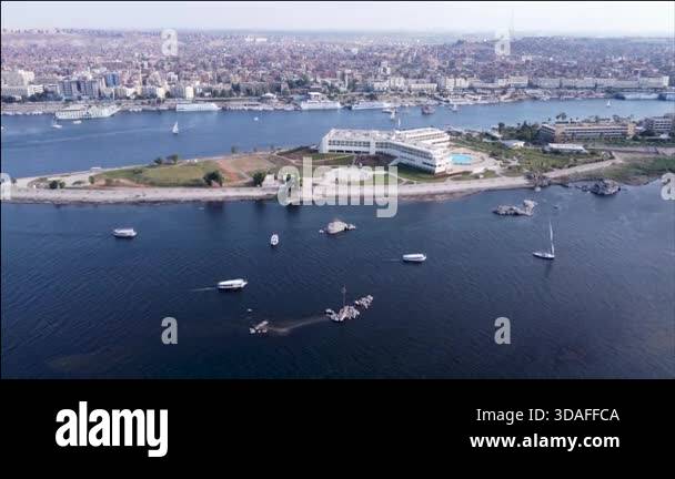 Stunning aerial video showcasing Aswan in Egypt, featuring remarkable ...