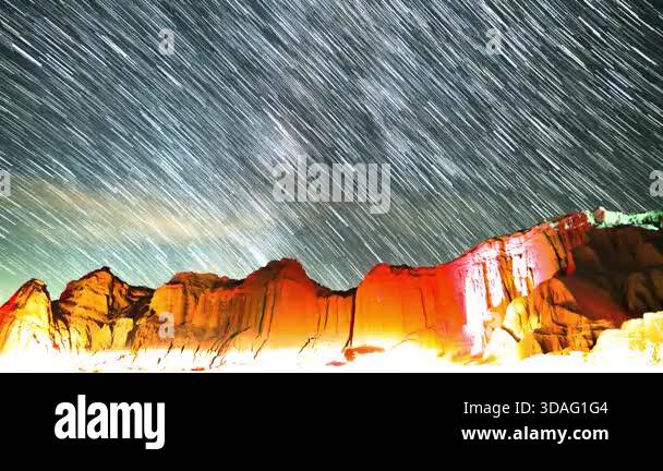 Milky Way Galaxy Star Trails in South Sky at 24mm Over Campfire Red ...