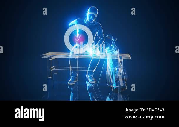 Person interacting with holographic target display Stock Video Footage ...