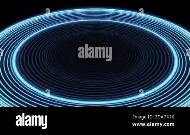 3D Circles Line X60 Degrees Ripples L Blue Animation Loop Stock Video ...
