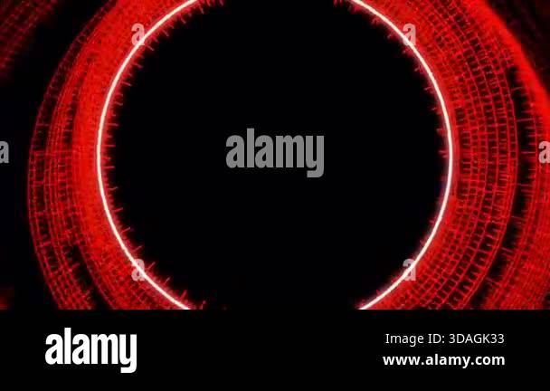 Circle Geometric Patterns Wobble L Red Animation Loop Stock Video ...