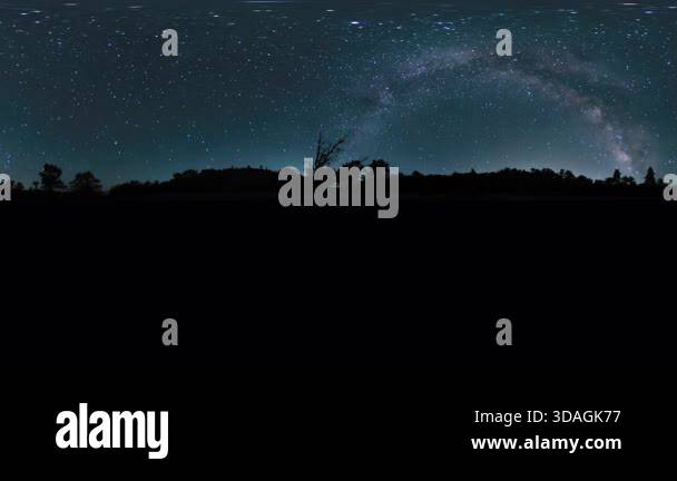 VR 360 Equirectangular Milky Way Galaxy Time Lapse Summer Starry Night ...