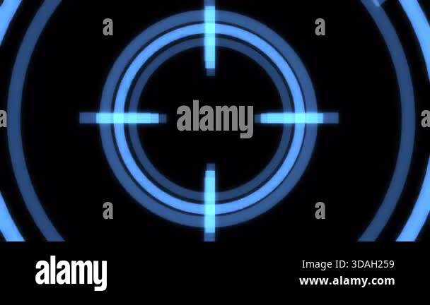 HUD Radar Lock On Target Loop Circle L Blue Animation Loop Stock Video ...