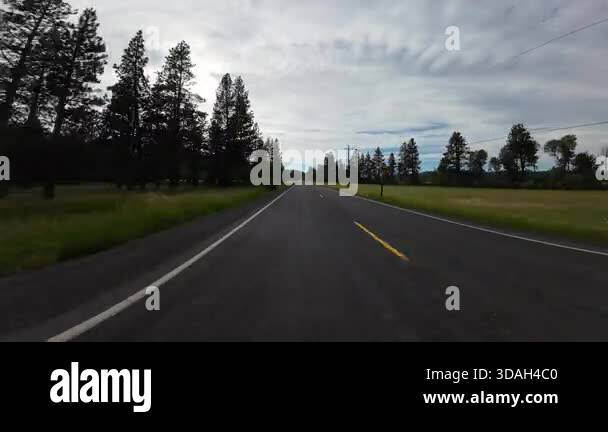 American Northwest Rural Forest Road 02 Rear View Odessa Driving Plates ...