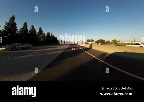 Sacramento Sunset Freeway Rancho Cordova 05 Rear View Driving Plates ...